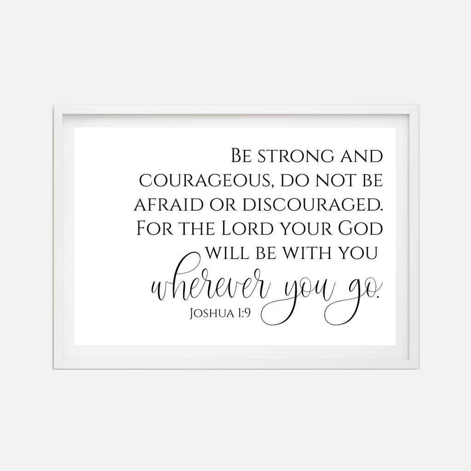 Joshua 1:9 Wall Art Template joshua 1 9 Printable Sign - Etsy