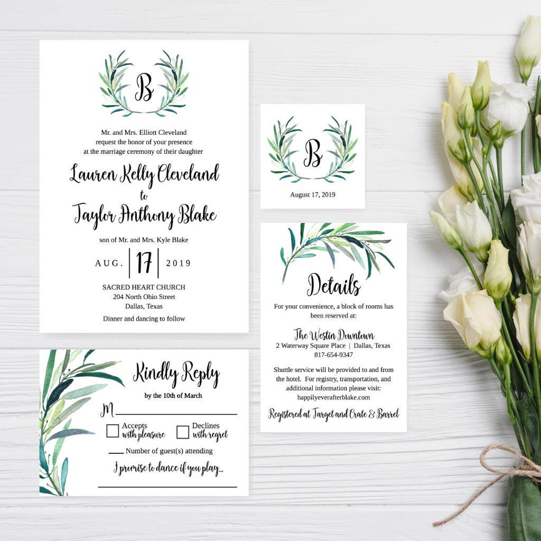 Printable Wedding Invitations Packages, Wedding Invitations Sets Cheap ...