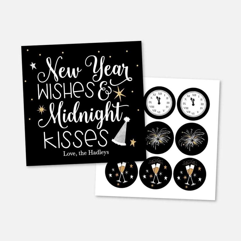 New Years Eve Party Favor Tags Template - NYE Party Favor, New Years ...