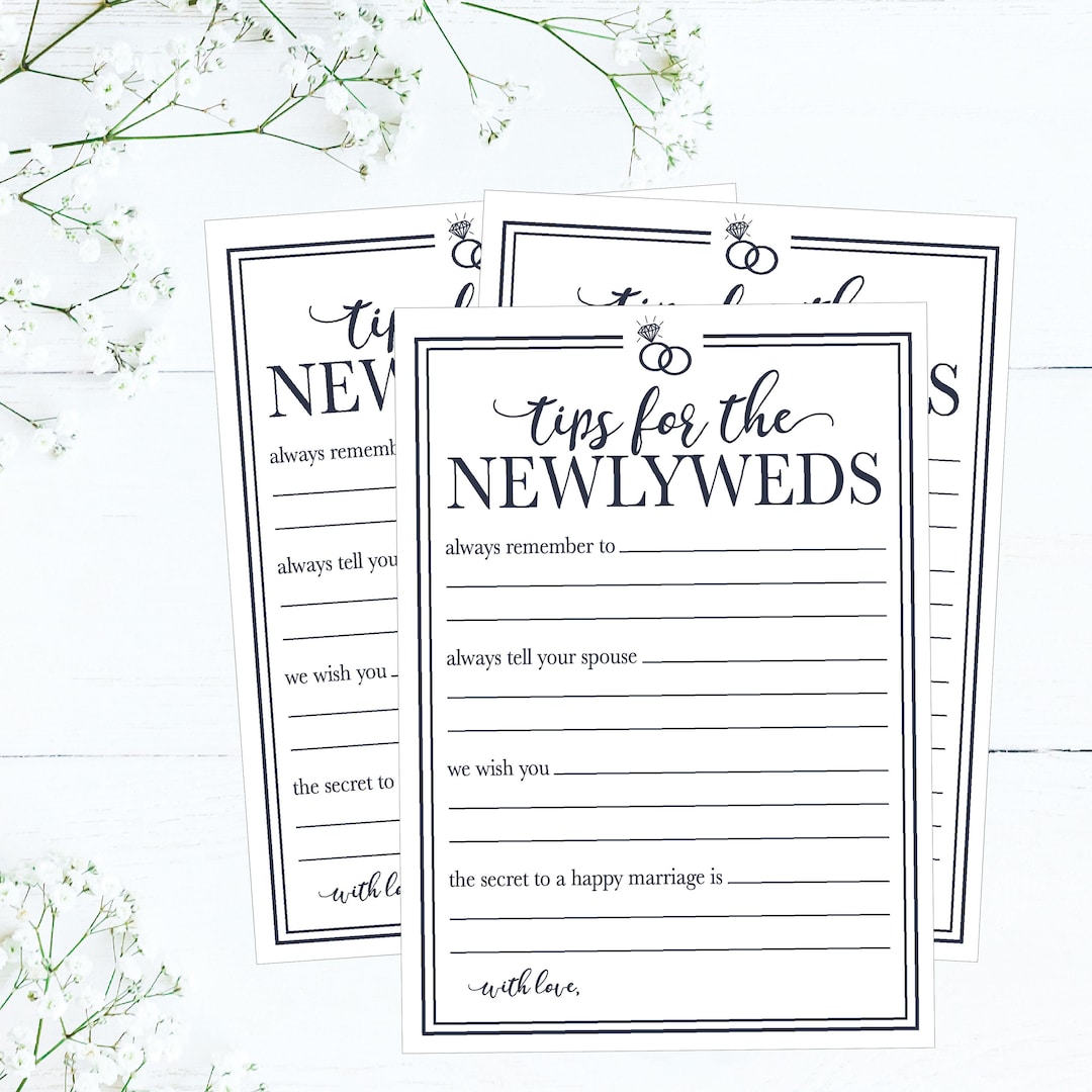 Printable Bridal Shower Advice Cards 5x7, Funny Wedding Advice for ...