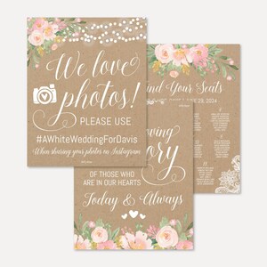 Wedding Signs Printable Bundle, Printable Wedding Sign Templates, Cheap ...