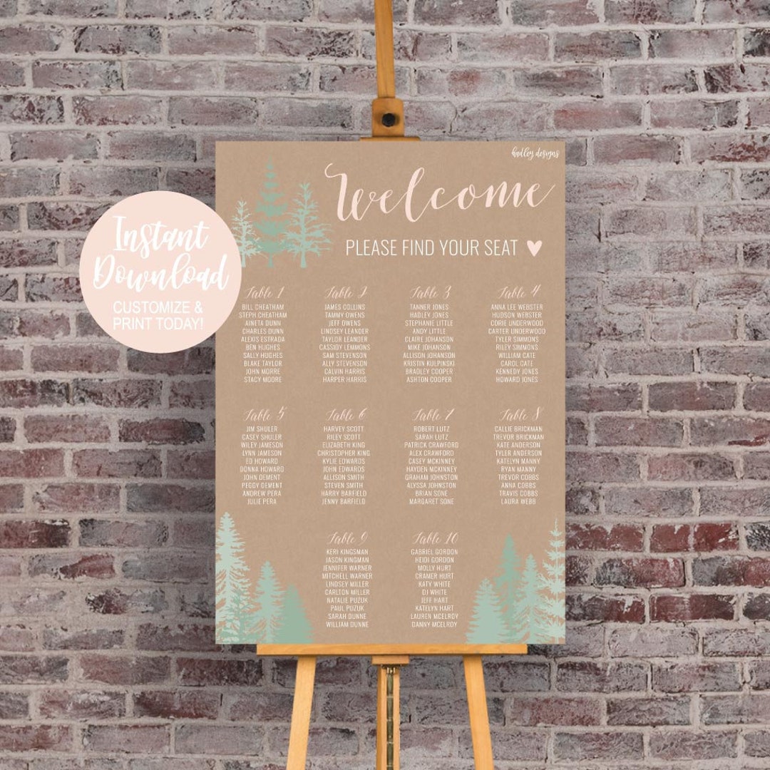 Custom Seating Chart, Wedding Sign Seating, Wedding Ceremony Signs for ...