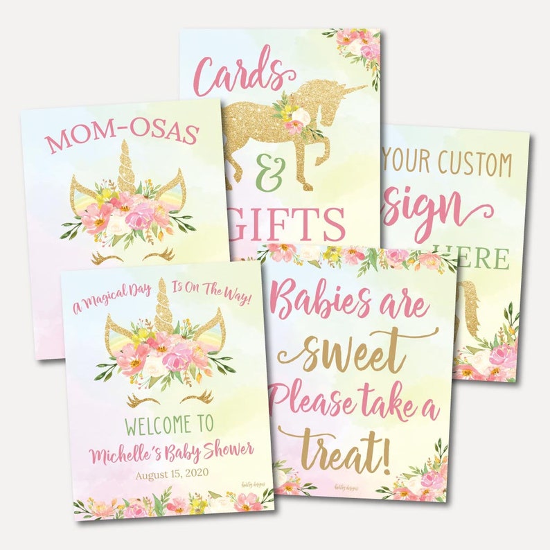 Baby Shower Sign Bundle Baby Shower Sign Set Baby Shower | Etsy