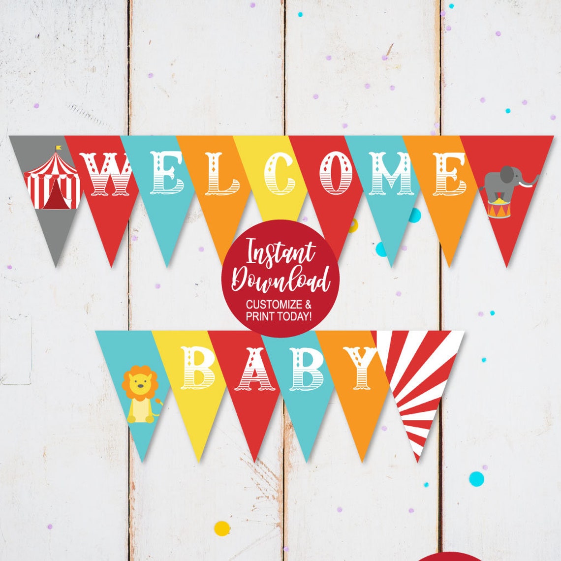 DIY Printable Banner Editable Banner Template DIY Pennant | Etsy