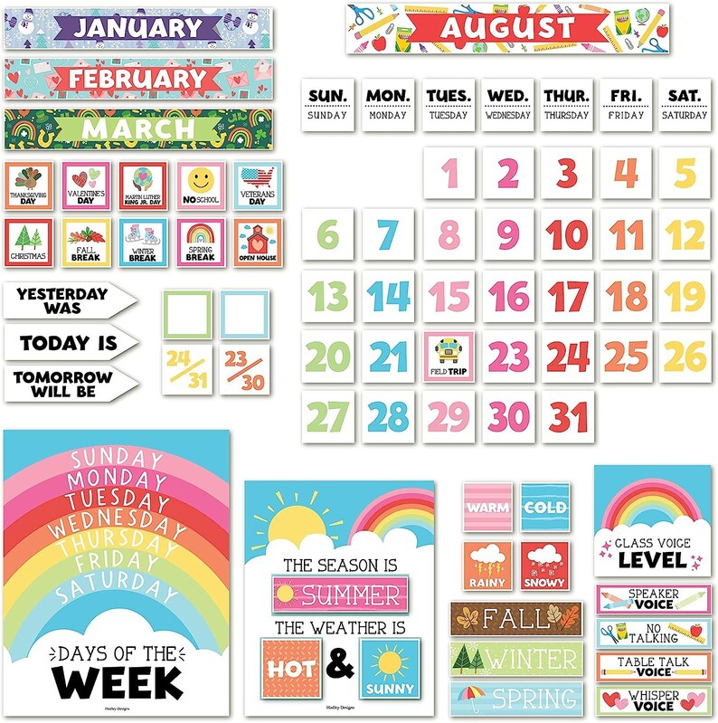 Doodle Classroom Calendar Set Bulletin Board Sets for Teachers ...