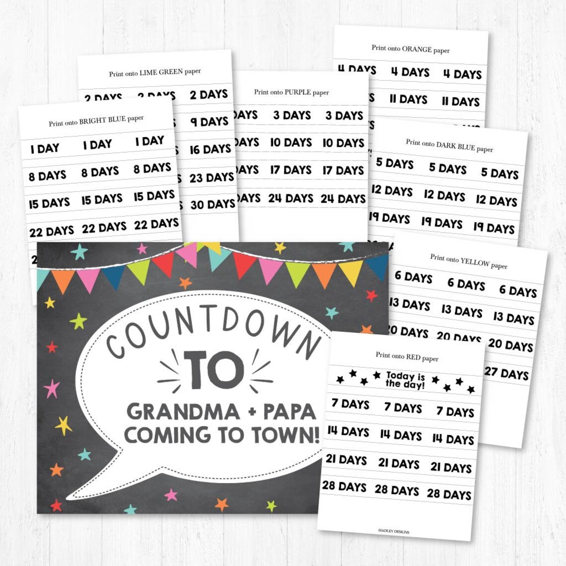 Paper Chain Countdown Printable Use as Kids Count Down to | Etsy