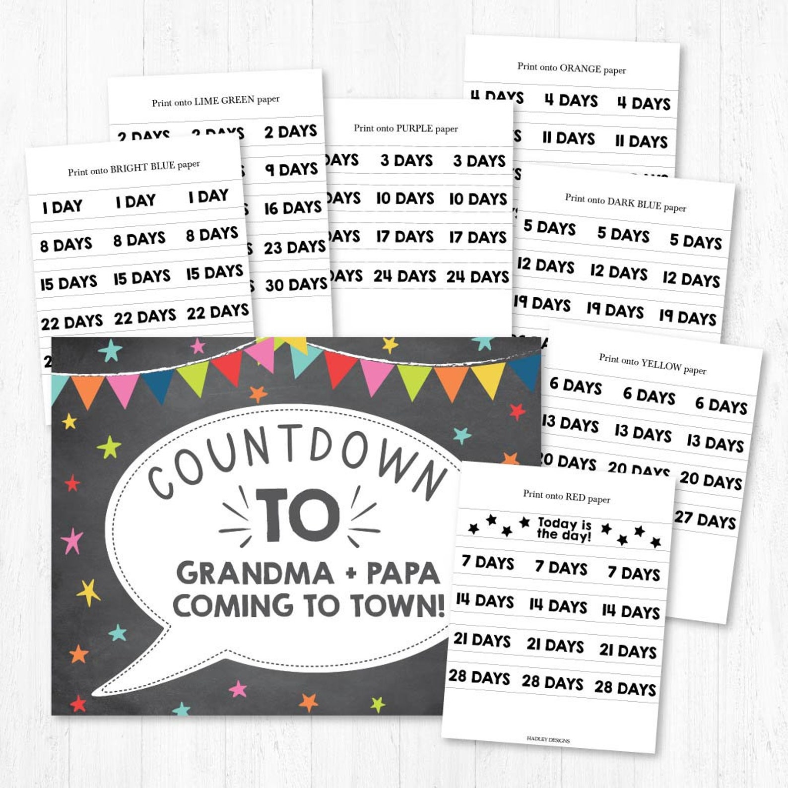 Paper Chain Countdown Printable Use as Kids Count Down to | Etsy