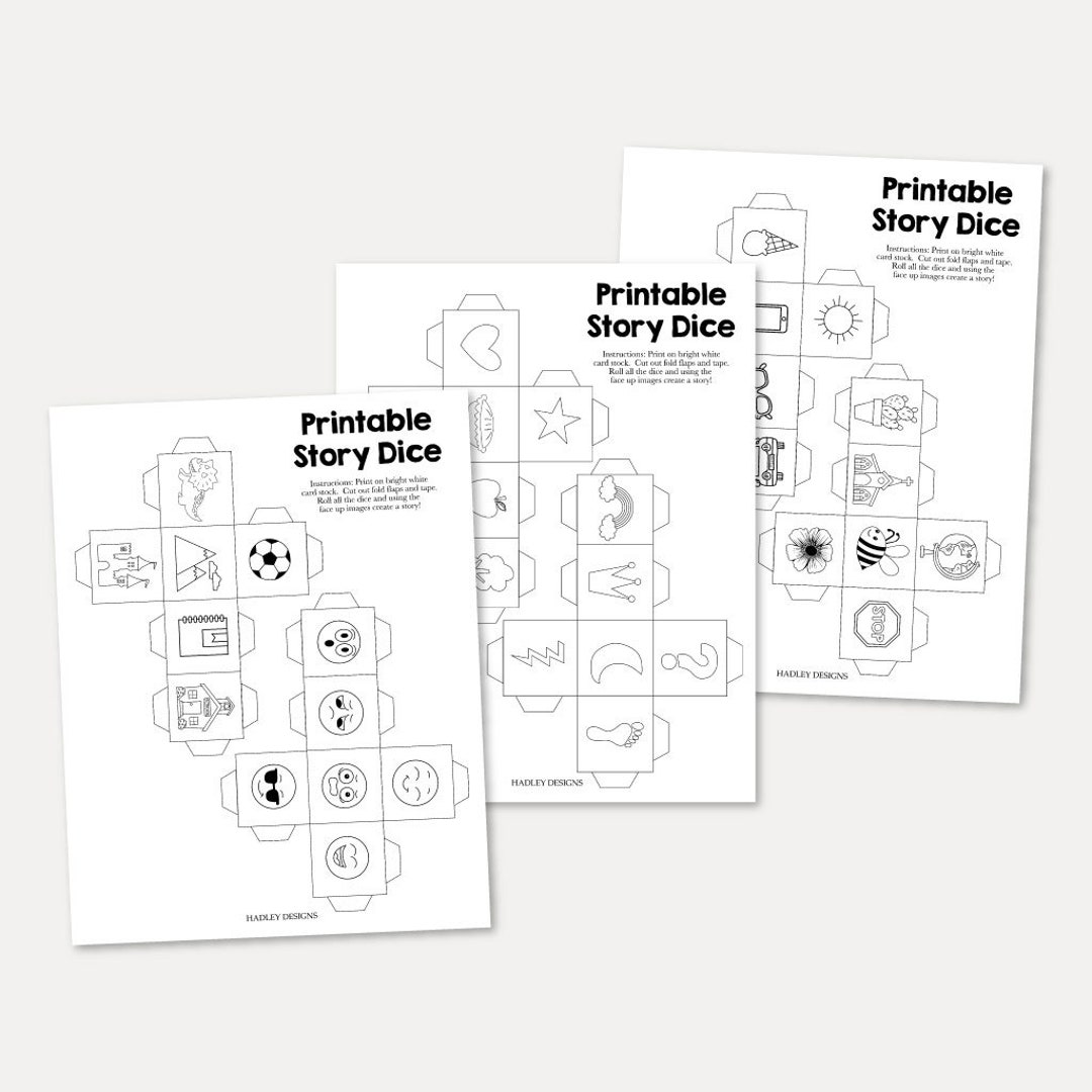 Story Dice, Pretend Play Printables, Pretend Play Set, Story Box, Story ...