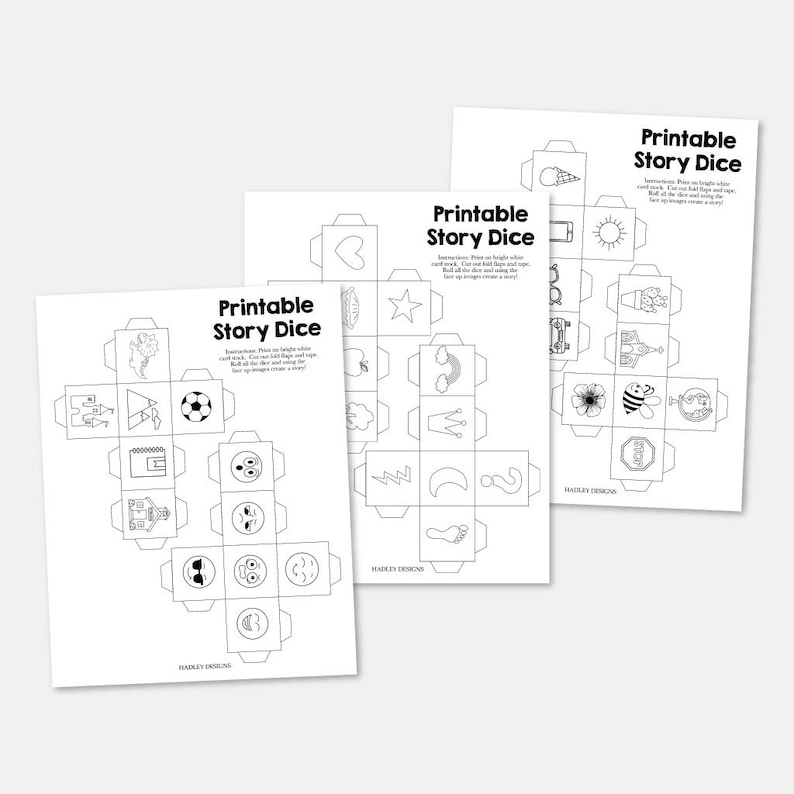 Story Dice, Pretend Play Printables, Pretend Play Set, Story Box, Story ...