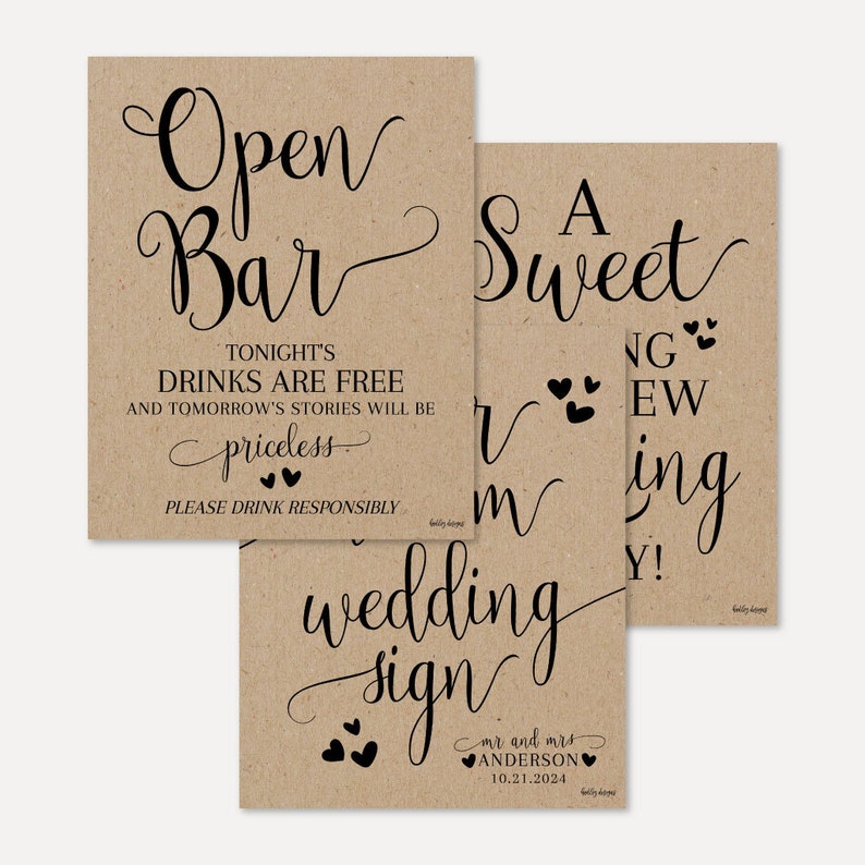 Wedding Signs Printable Bundle Printable Wedding Sign - Etsy
