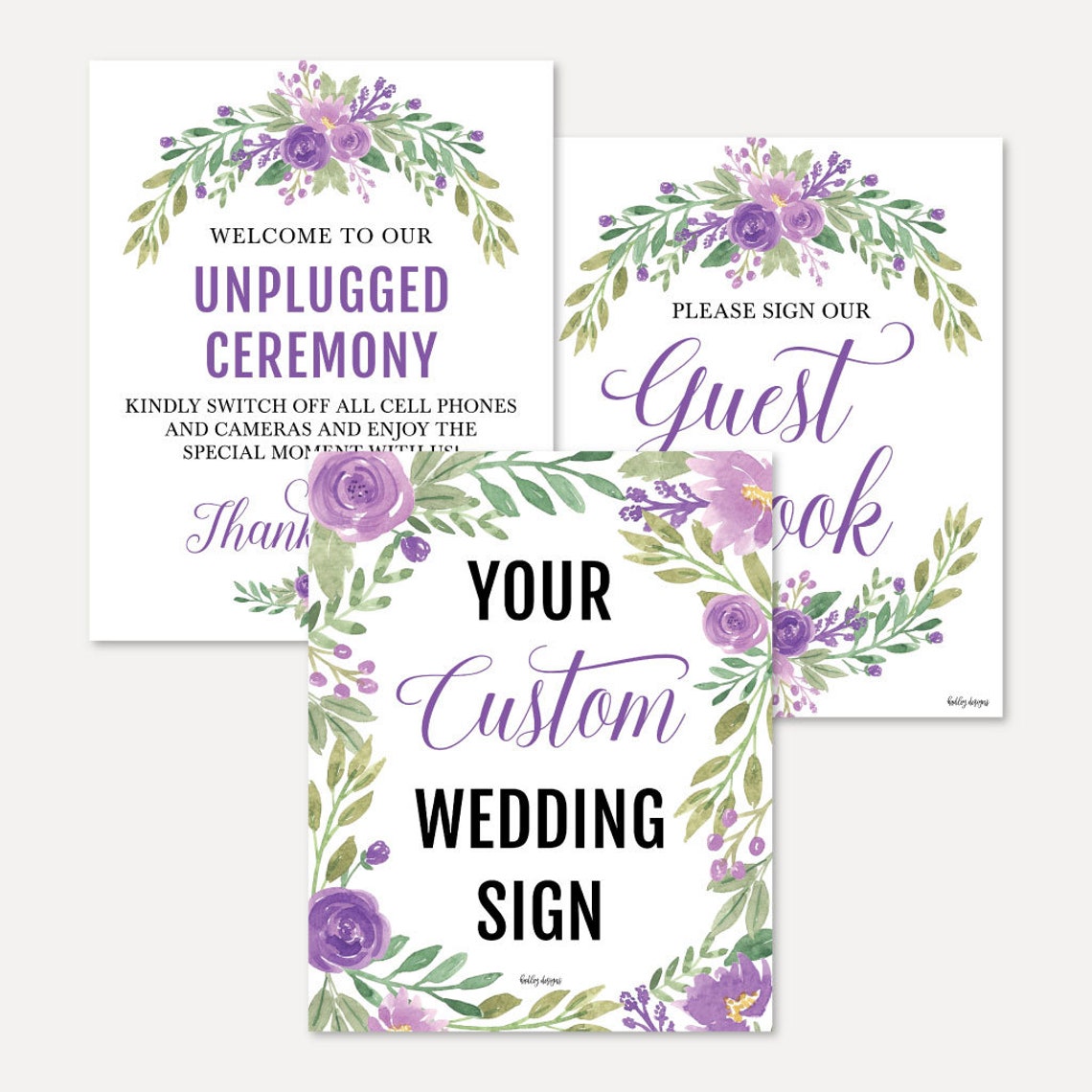 Wedding Signs Printable Bundle Printable Wedding Sign | Etsy
