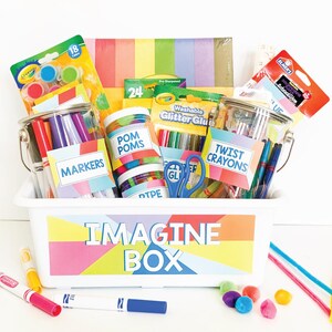 Imagine Box Label Printables, Craft Kits for Kids Template, Art Box ...