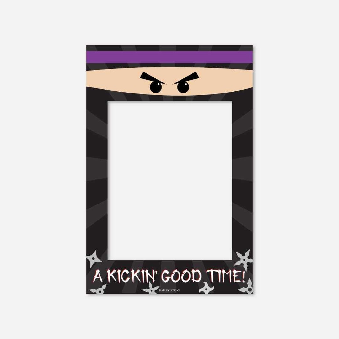 Ninja Party Photo Frame Template - Ninja Photo Booth Prop Printable ...