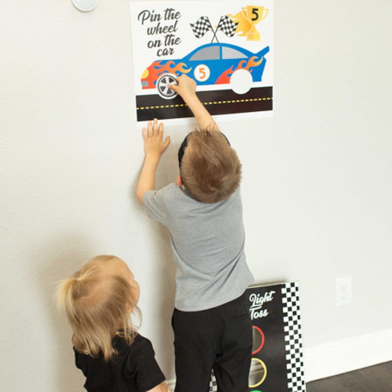 Pin the Wheel on the Race Car Racing Printable Party Game - Etsy