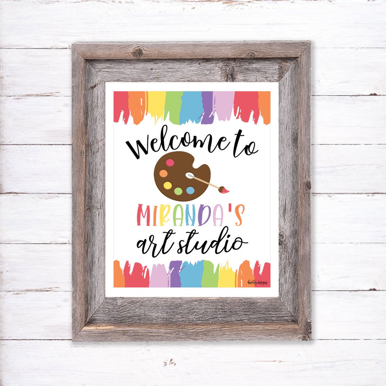 Art Kids Party Welcome Sign Template Birthday Welcome - Etsy
