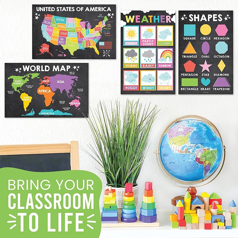 16 Colorful Kids Educational Posters for Toddlers - Pre K Learning ...