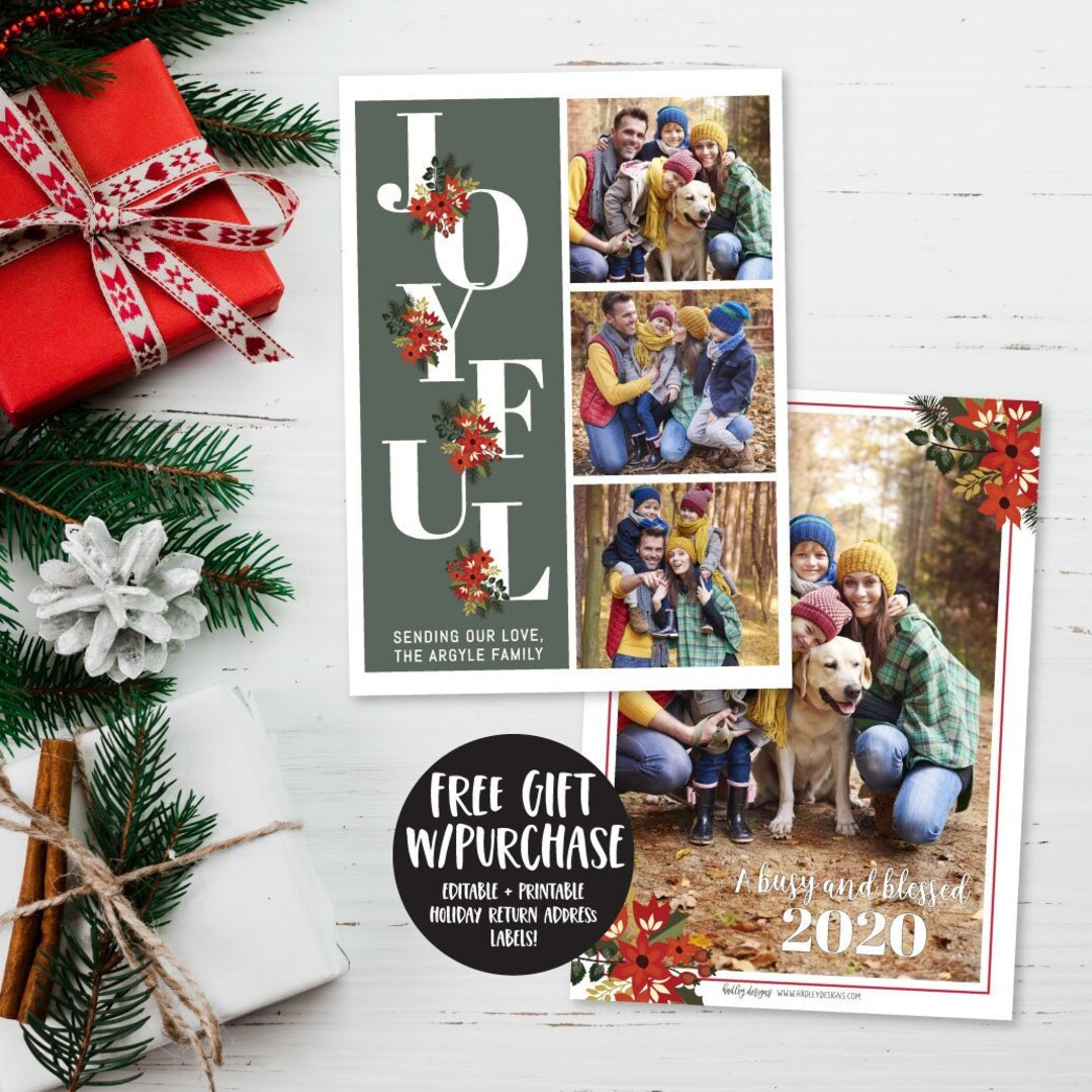 Christmas Photo Card, Rustic Photo Christmas Card, Personalized ...