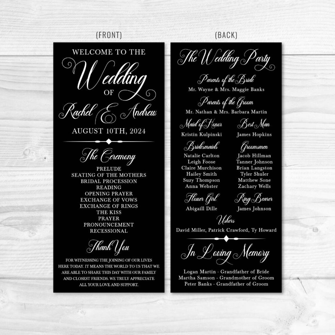 Elegant Monogram Wedding Program Template Programs Designs | Etsy