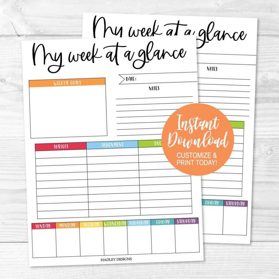 Student Planner Editable, Homeschool Schedule, Home School Planner ...
