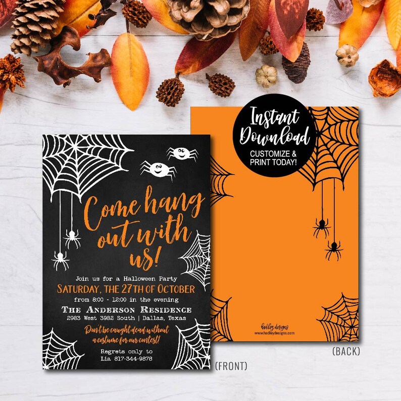 Come Hang Out With Us Halloween Party Invitation, Halloween Bash ...