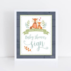 Fox Baby Shower Custom Sign Template - Design Your Own Sign ...