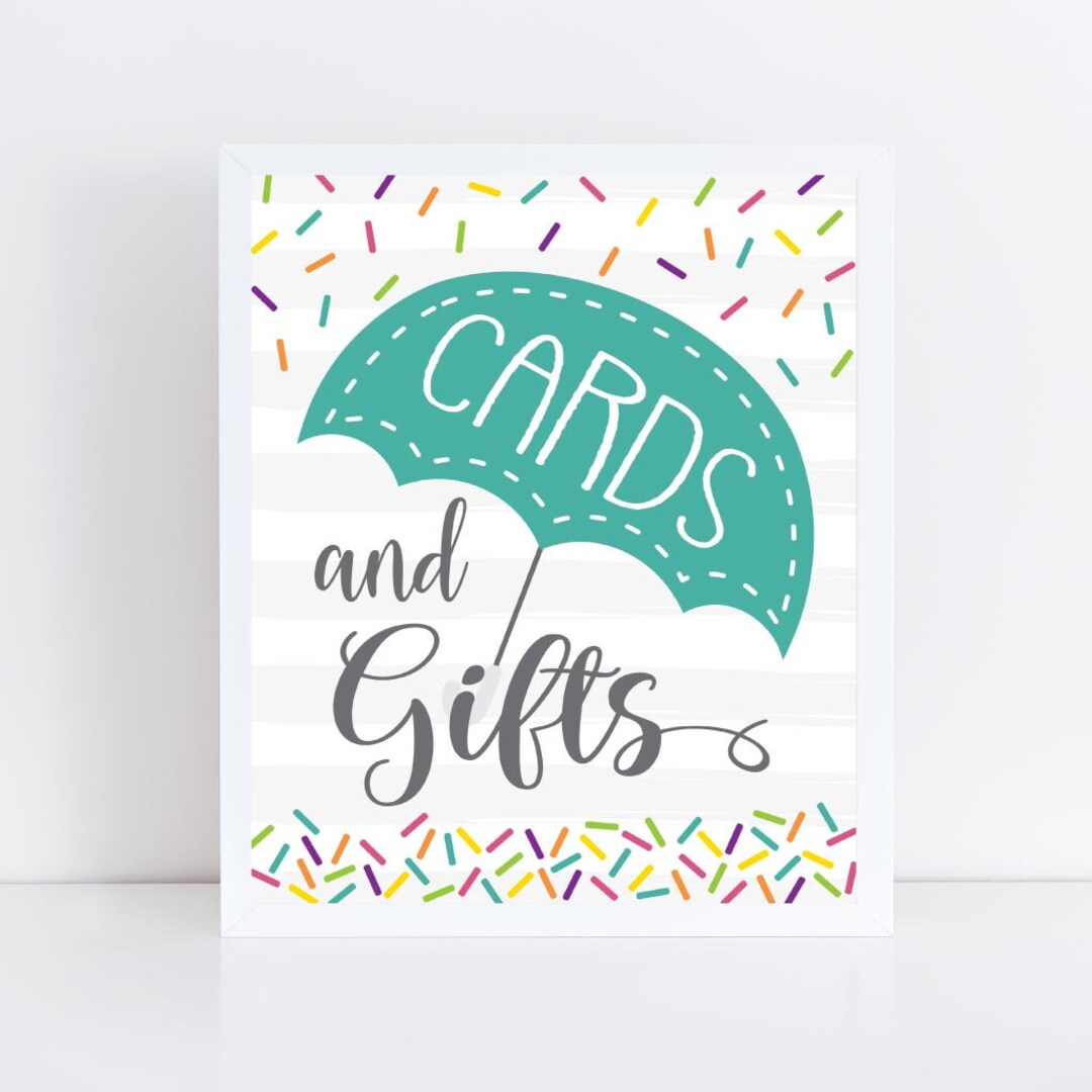 Sprinkle Baby Shower Cards and Gifts Sign Template - Baby Shower Cards ...