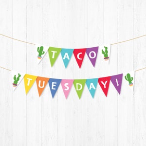 Printable Taco Banner Template, Custom Mexican Party Garland, Llama ...