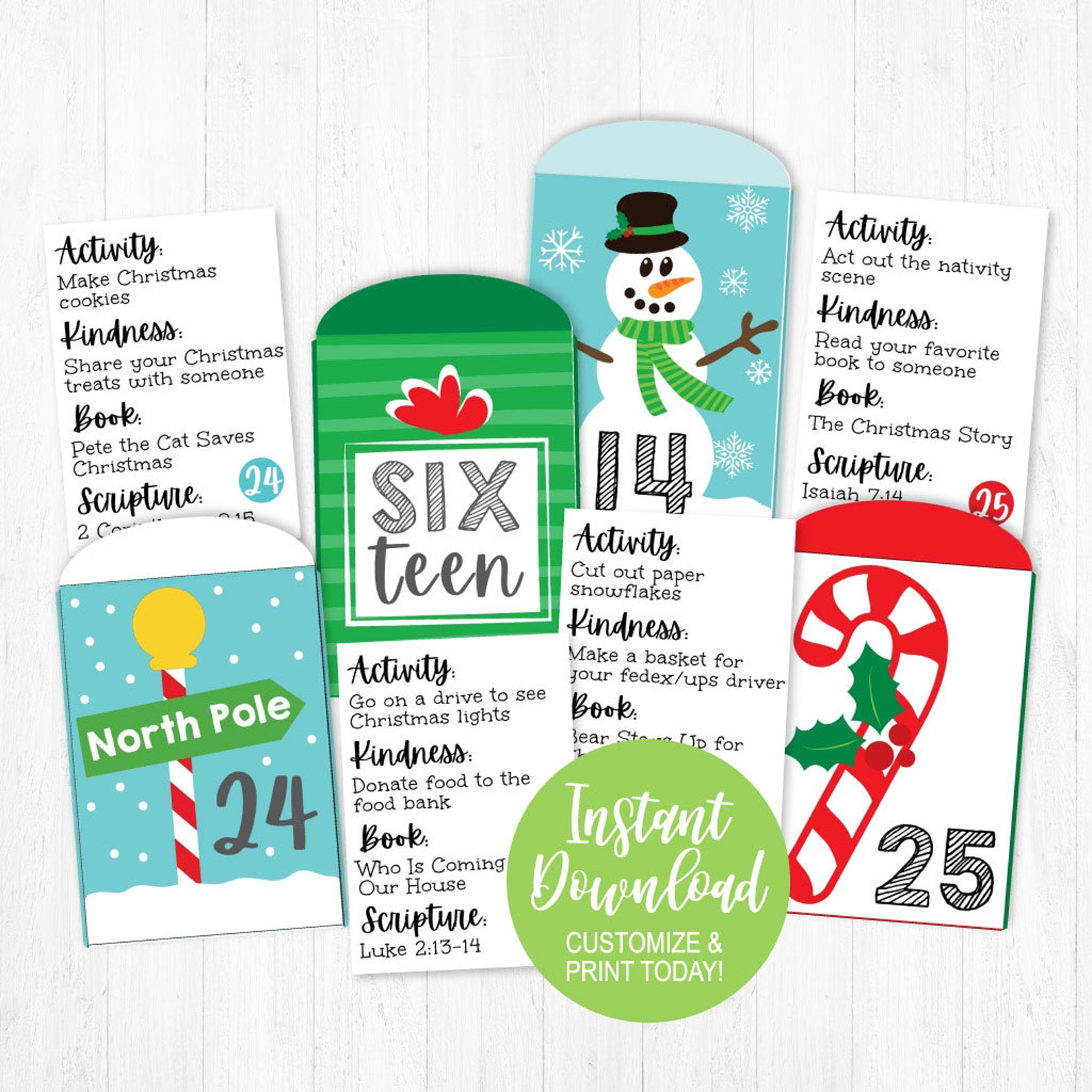 25 Days of Christmas Countdown, Christmas Bucket List Printable ...