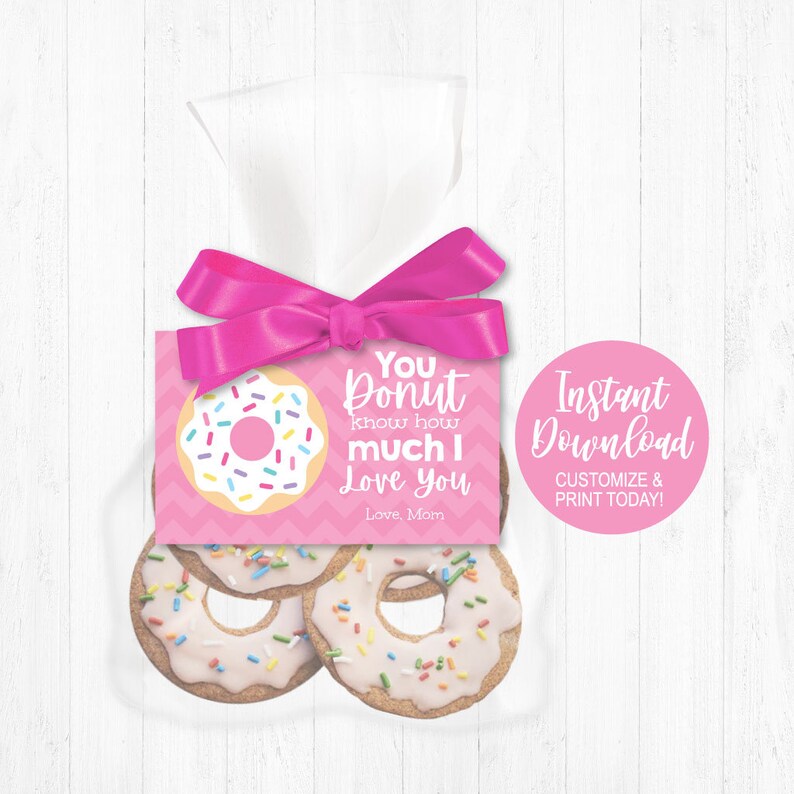 Donut Gift Tags Printable Sprinkles Thank You Tag Template | Etsy