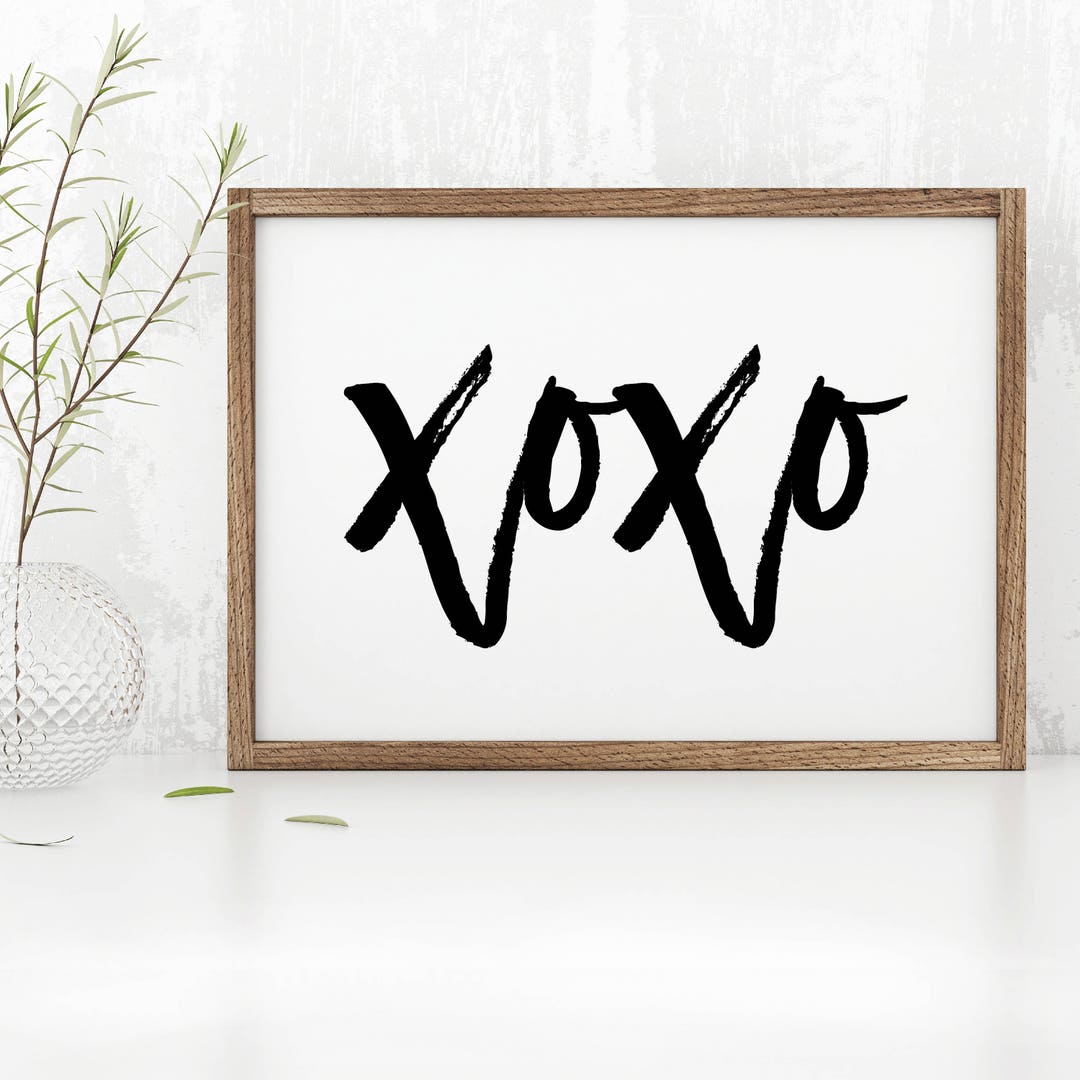 XOXO Printable Sign Set Minimalist Rustic Wall Art Love - Etsy