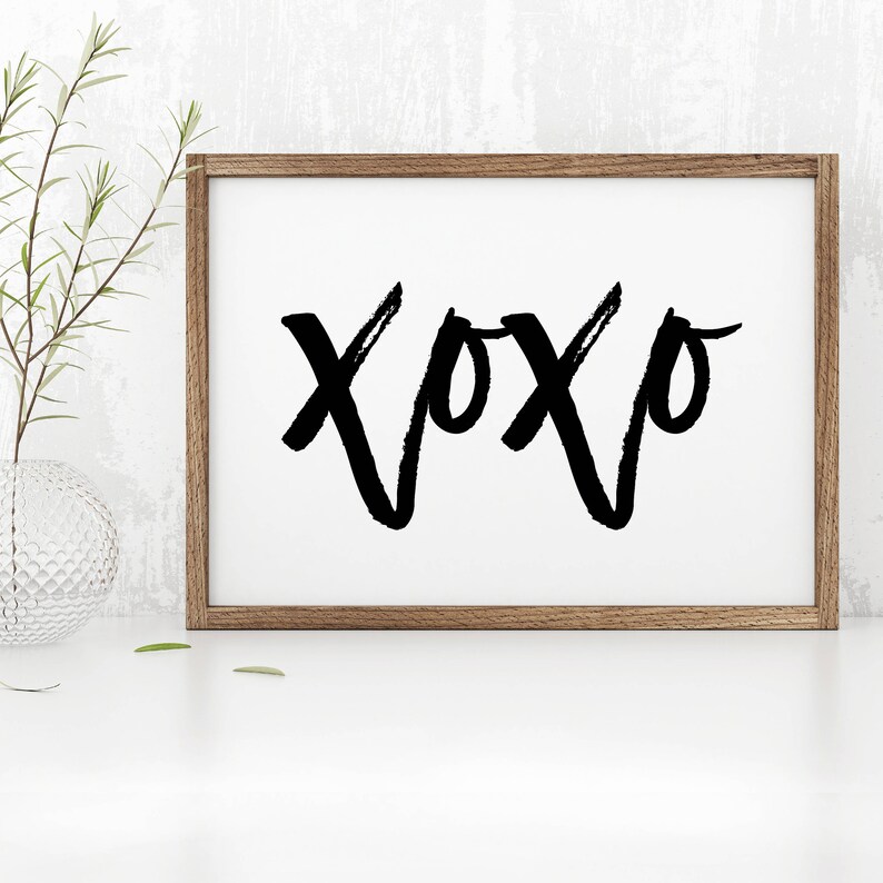 XOXO Printable Hugs and Kisses Minimalist Art Large Digital - Etsy