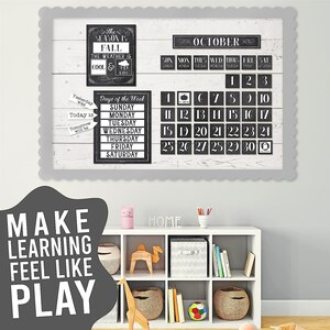 Black and White Classroom Calendar Set Bulletin Board Sets for Teachers ...