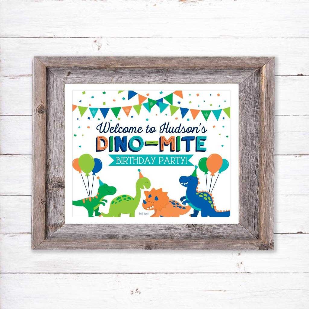 Dinosaur Kids Party Welcome Sign Template - Birthday Welcome Sign ...