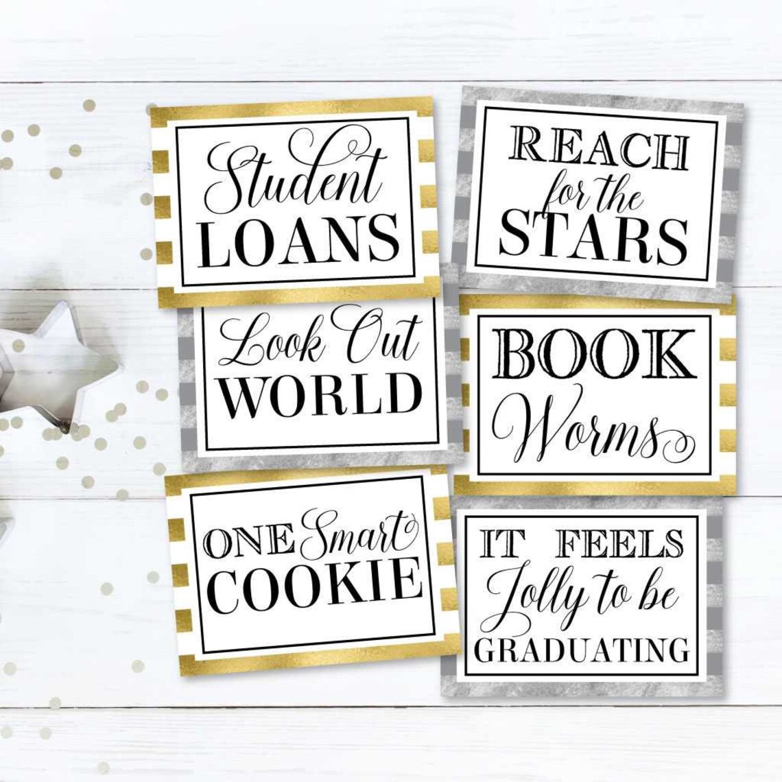 Graduation Party Candy Bar Mini Signs Template Graduation - Etsy