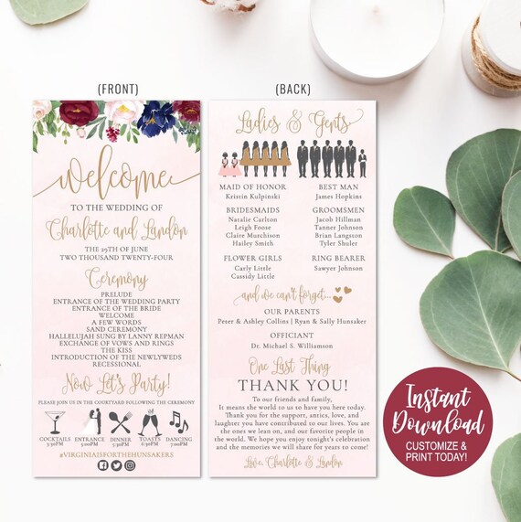 Sample Wedding Program Thank You