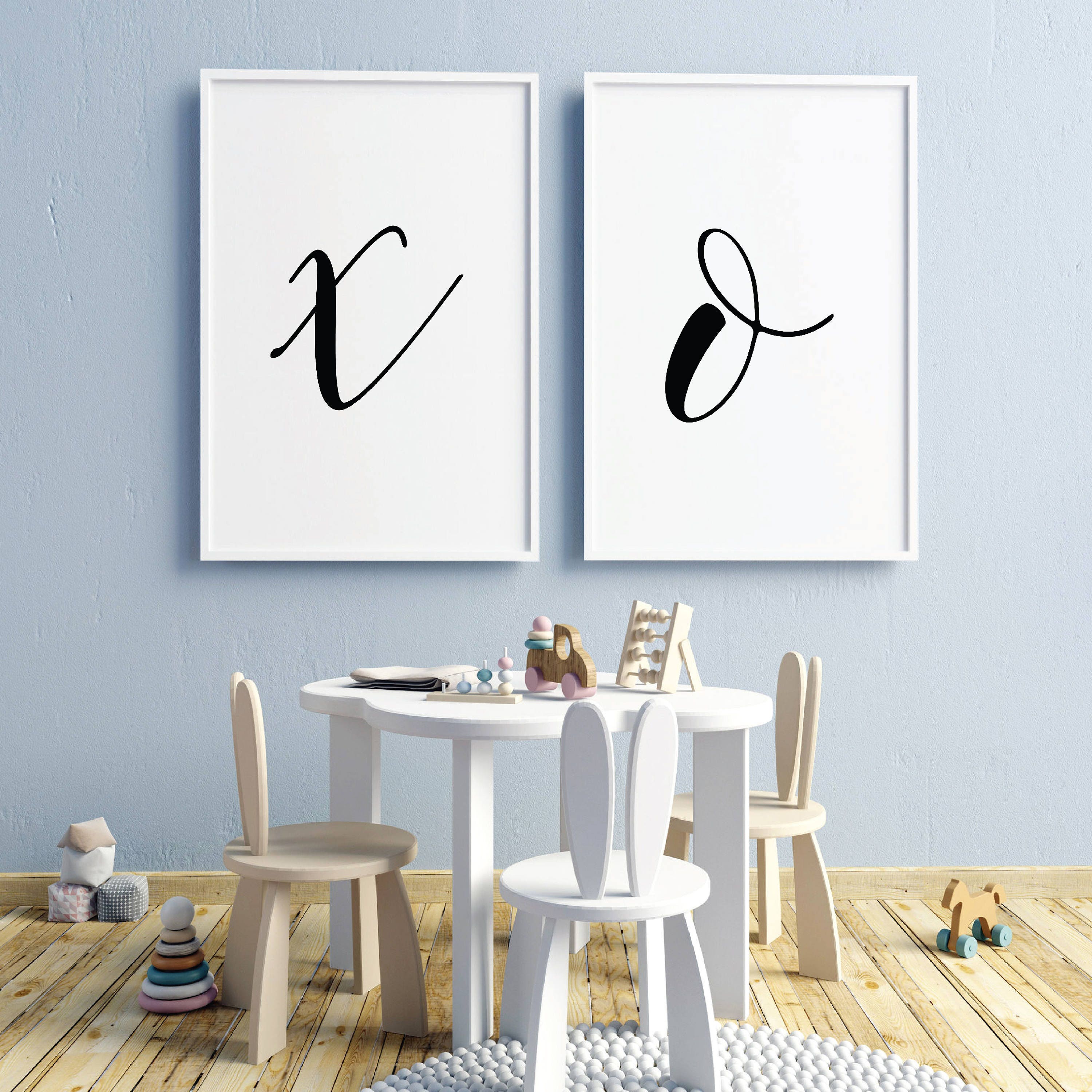 XO Printable Sign Set Bedroom Wall Art Set Home Wall Decor | Etsy