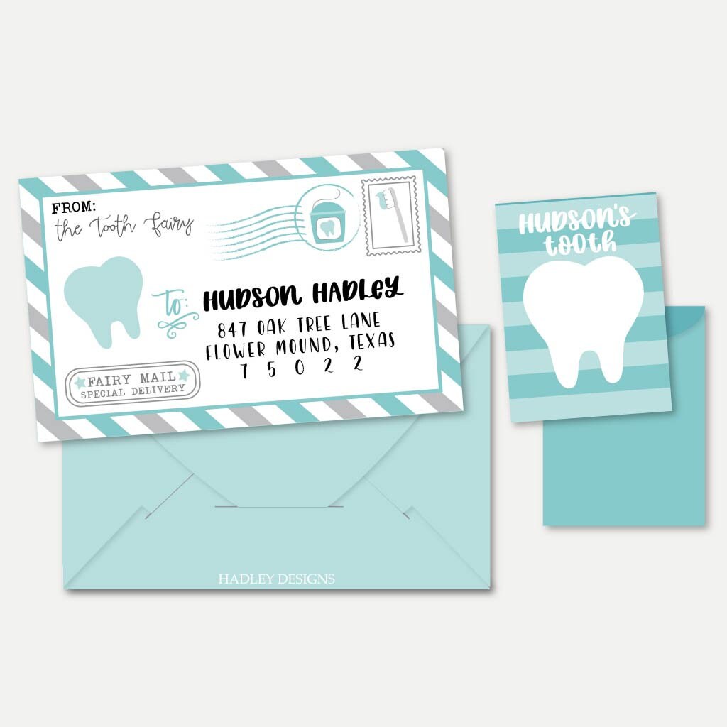 Tooth Fairy Envelope and Tooth Holder Printable, Editable First Lost ...