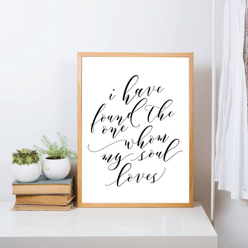 I've Found the One Whom My Soul Loves Printable Sign Set, Minimalist ...