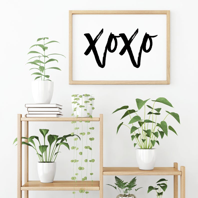 XOXO Printable Hugs and Kisses Minimalist Art Large Digital - Etsy