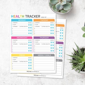 Health Tracker Printable Health Fitness Planner Fitness - Etsy