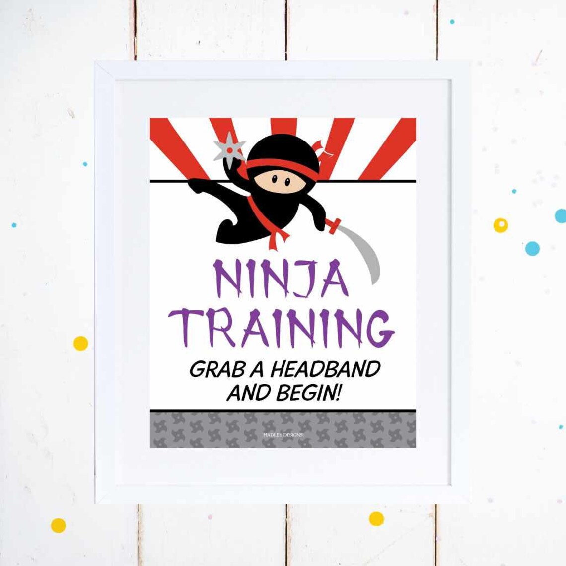 Ninja Kids Party Birthday Sign Template Printable Birthday | Etsy