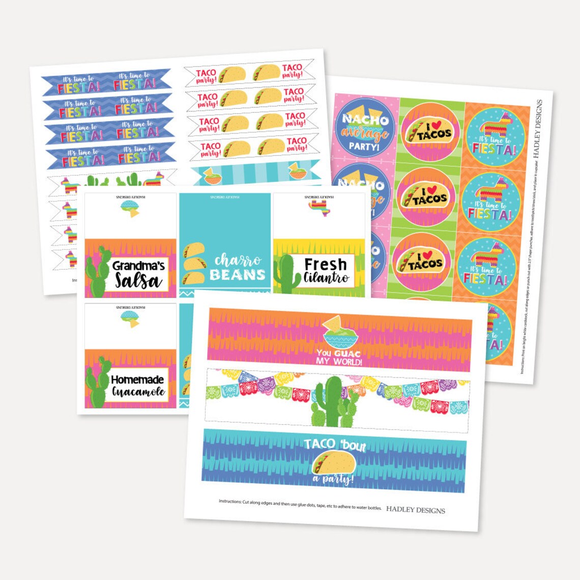 Printable Fiesta Birthday Party Decorations Kit Custom Water - Etsy