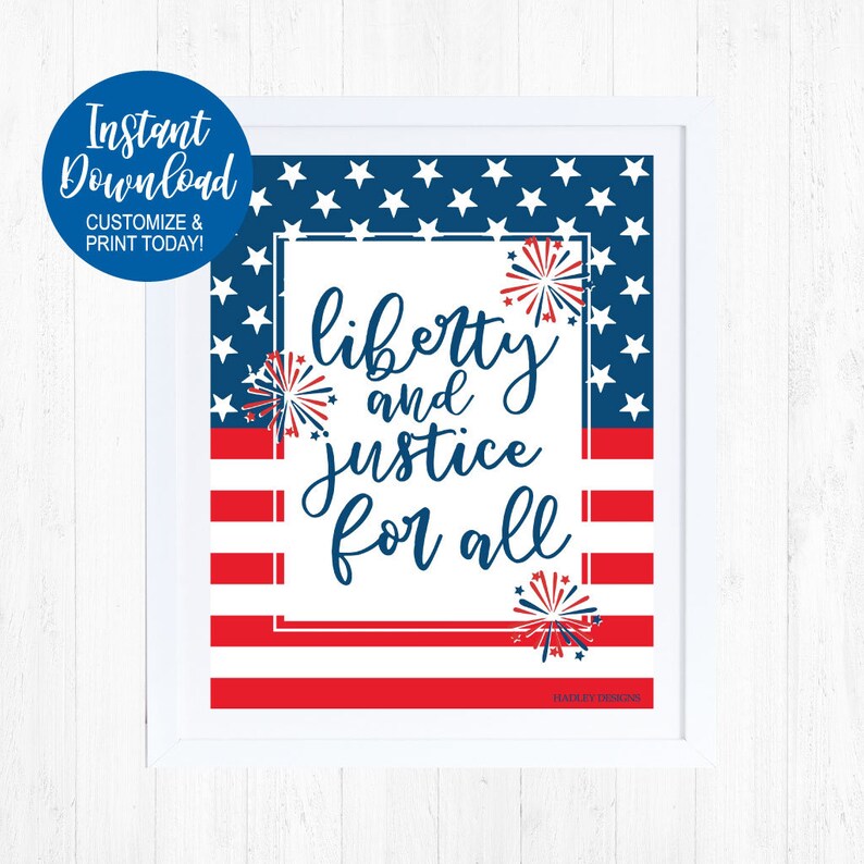 Printable Patriotic Party Decor Signs Editable Memorial Day - Etsy