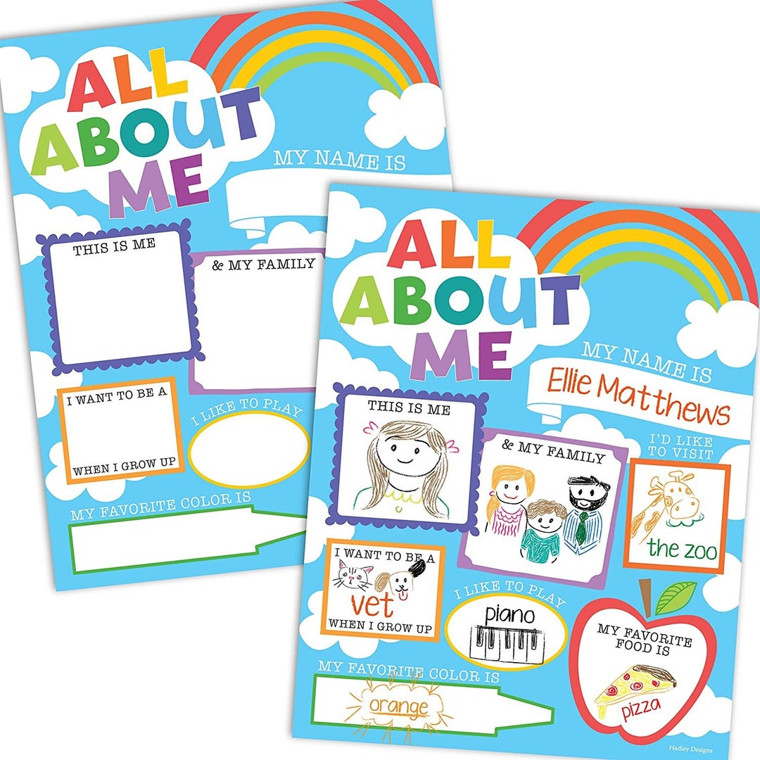 All About Me Posters Set of 20 Back to School First Day of School ...
