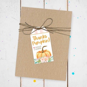 Fall Pumpkin Kids Party Thank You Favor Tags Template - Etsy