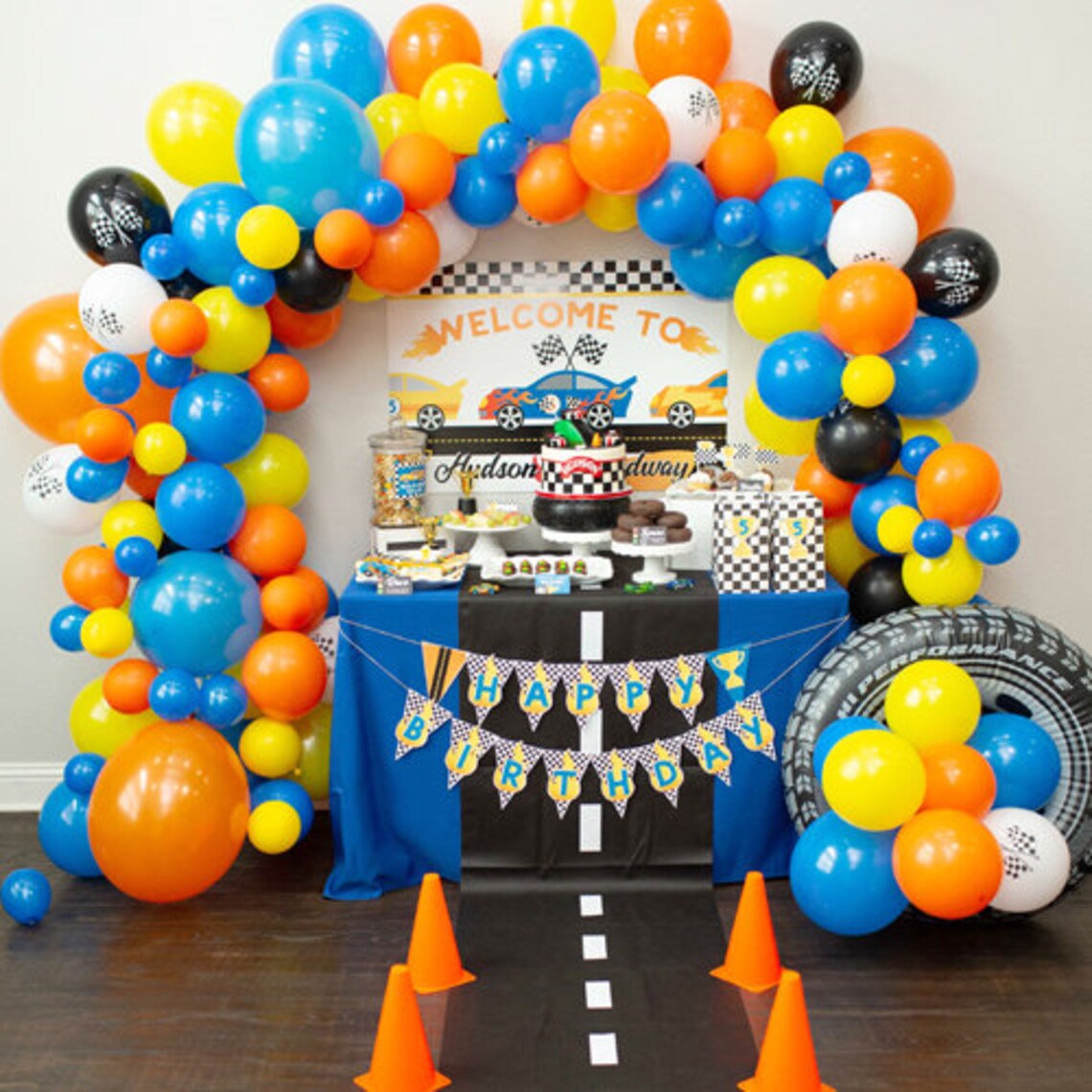 Race Car Welcome Sign Printable Cars Birthday Party Welcome | Etsy