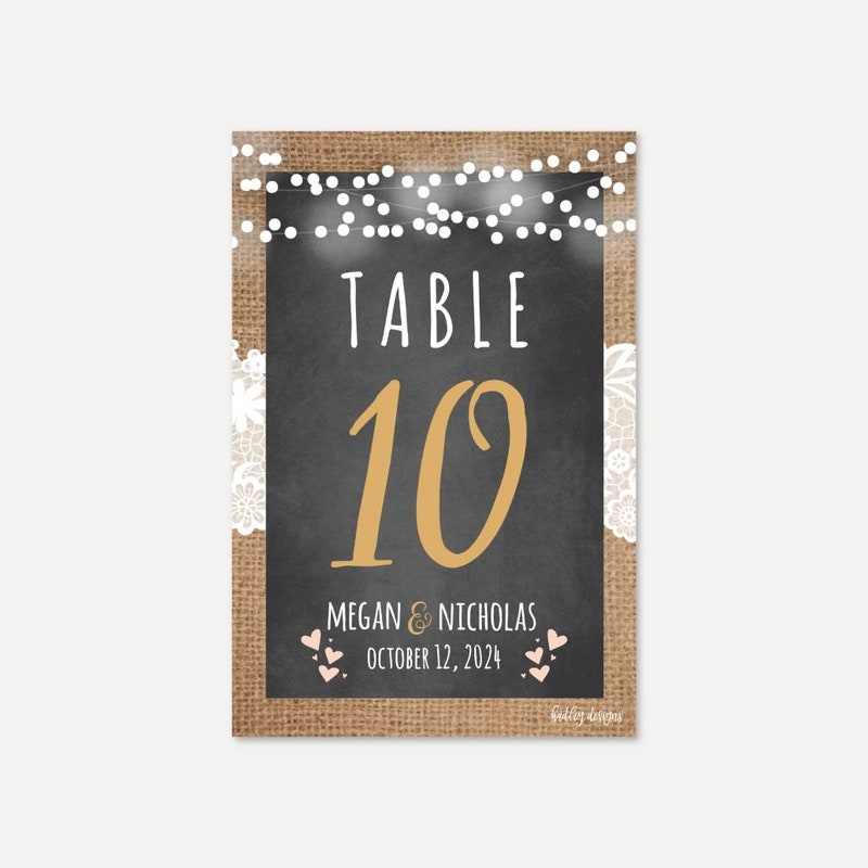 Burlap Table Cards - Etsy