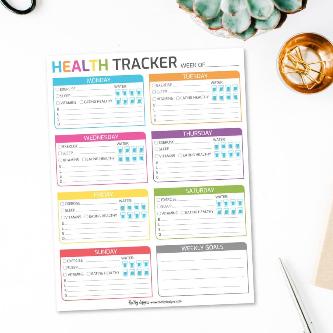 Health Tracker Printable Health Fitness Planner Fitness | Etsy