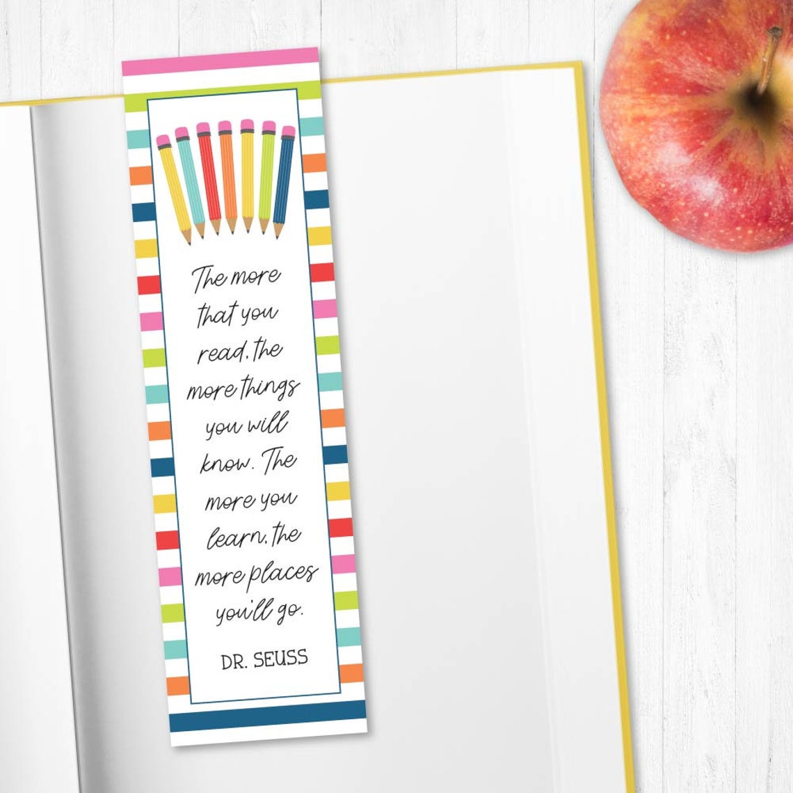 Back to School Bookmark Template - Book Mark Printable, Editable Book ...
