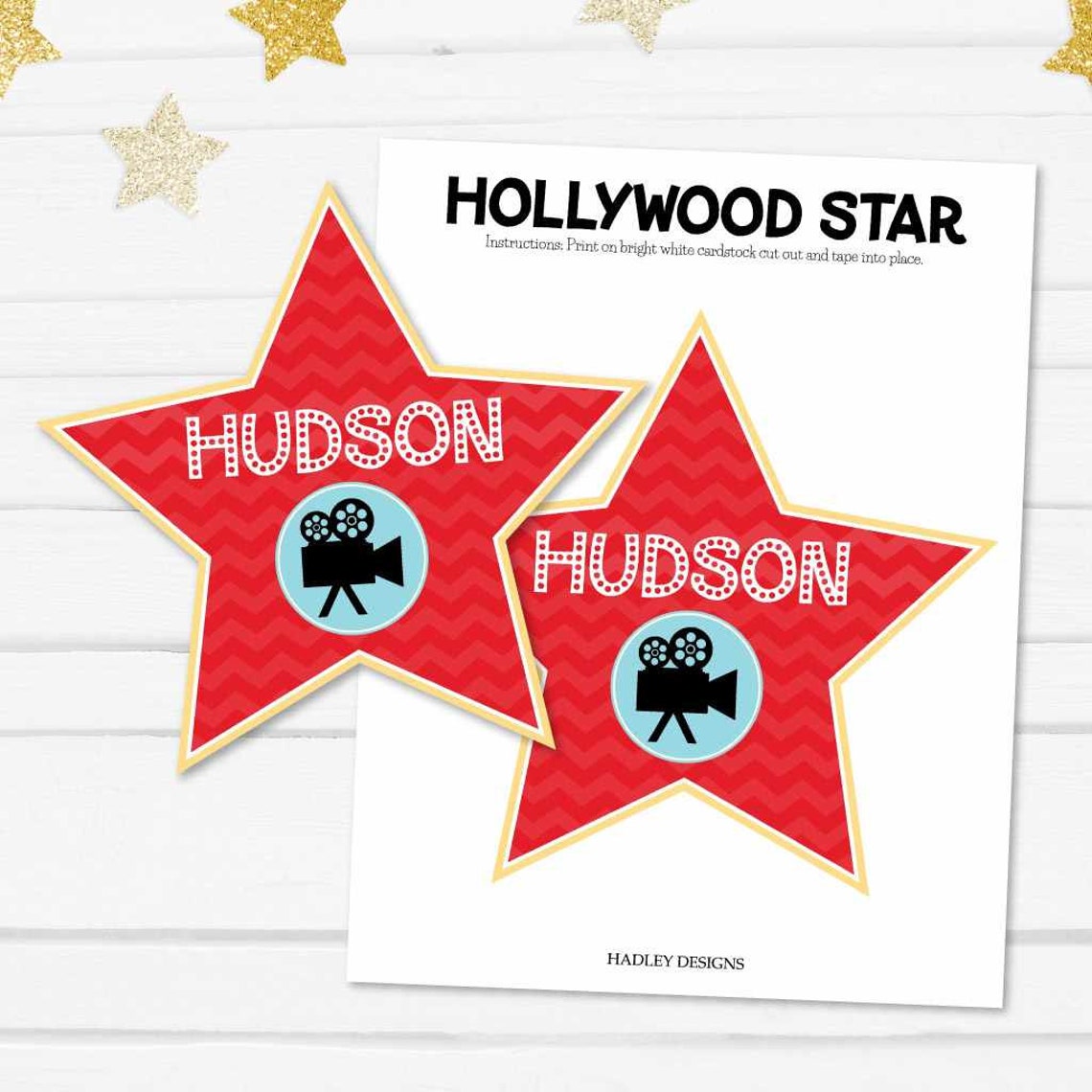 Movie Night Hollywood Star Template Movie Night Ideas Movie | Etsy